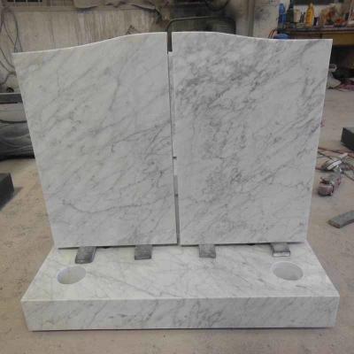 China Custom Carrara Marble Upright Headstone Carved Flower Olive Rose White Tombstone New Zealand Tombstone Flower Tombstone for sale