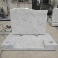China Custom Carrara Marble Upright Headstone Carved Flower Olive Rose White Tombstone New Zealand Tombstone Flower Tombstone for sale