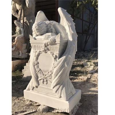 China Custom High Quality New Design Yellow Granite Marble Angel Statue Tombstone And Monument Prices For Sale for sale