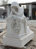 China Hot Sale Outdoor Decoration Catholic Life Size Stone White Marble Kneeling Angel Tombstone Statues Greek Sculpture for sale
