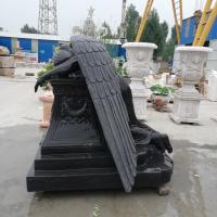 China American Style High Polished Grey And Black Marble Stone Monument New Design Double People Tombstone And Double Gravestone sale for sale