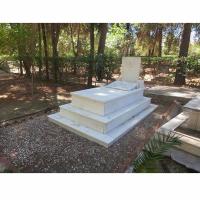 China European Style Hand Carved Natural Stone Life Size Cemetery Guardian Angel Tombstone Monument Marble Headstone for sale