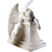 China Custom Stone garden decorative cemetery figurine life size weeping marble angel statue tombstone for sale for sale