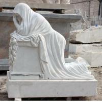 China Custom Handmade Marble/Granite Weeping Angel Statue for Outdoor Decor in Modern Style for sale