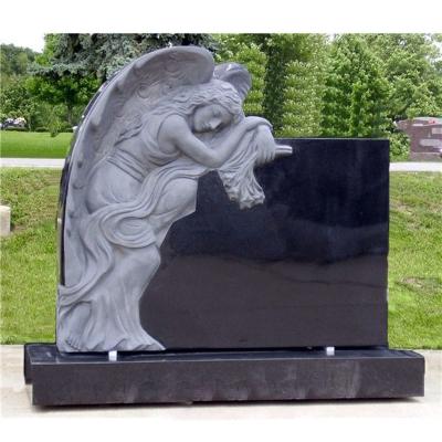 China Marble Sculpture Angel Engraving Baby Statue Cemetery Tombstone Headstone Monument for sale