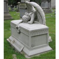 China Marble Sculpture Angel Engraving Baby Statue Cemetery Tombstone Headstone Monument for sale