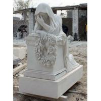 China Marble Sculpture Angel Engraving Baby Statue Cemetery Tombstone Headstone Monument for sale