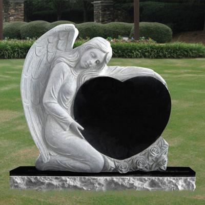 China Marble Weeping Heart Angels Monuments Headstone Memorial Tombstone for Modern Design for sale
