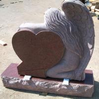 China Hand Carved Cemetery Natural Stone Tombstone and Headstone Weeping Angel Marble Bench for Sale for sale