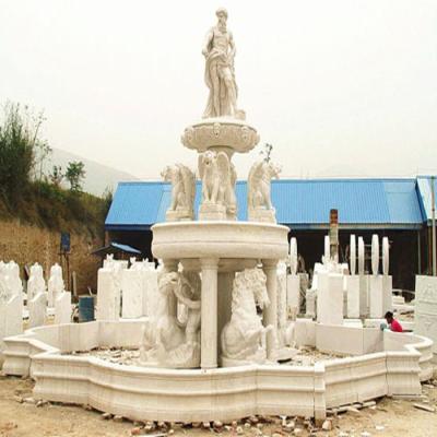 China Custom Garden Marble Waterfall Fountain Decorations in Zoo with Customized Color Stone for sale