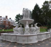 China China Large Size White Sandstone Natural Marble Stone Laminar Flow Garden Water Marble Fountain Outdoor  Decoration for sale