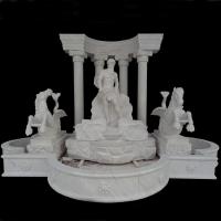 China Custom large outdoor garden white marble stone 3 tier water bowl fountains cheap prices for sale