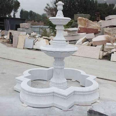 China Custom high quality large outdoor garden white marble stone 3 tier water bowl fountains prices for sale