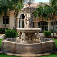 China Handmade Large Individual Garden Decoration Marble Fountain with Horse Sculpture For Sale for sale