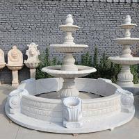 China Outdoor Garden Decoration Marble Fountain in Customized Size with Hand Carved Technique for sale