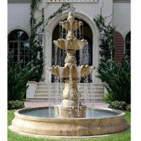China Customized Color end Hand Carved White Marble Water Fountain for Outdoor Garden Decoration for sale