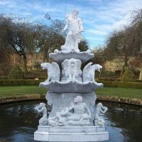 China Nature Stone Customized Outdoor Decor Marble Fountain Garden Decoration Marble Water Fountain for Sale for sale