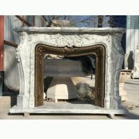 China Customized Home 3D Cheap Indoor Mantel Interior Decorative Marble Fireplace Surround Natural Marble Fireplace For Sale for sale