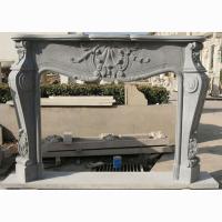 China Decorative Indoor Freestanding Fireplace Mantel Hand Carved European Style Simple White Marble Fireplace For Sale for sale