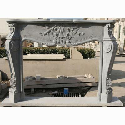 China Decorative Indoor Freestanding Fireplace Mantel Hand Carved European Style Simple White Marble Fireplace For Sale for sale