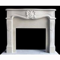 China Decorative Indoor Freestanding Fireplace Mantel Hand Carved European Style Simple White Marble Fireplace For Sale for sale