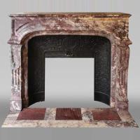 China Indoor Marble Sculpture French Fireplace with Black Insert and Custom Hand Carving for sale