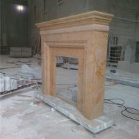 China Luxury design hand carved natural stone marble fireplace sculpture for Indoor Home Decor for sale