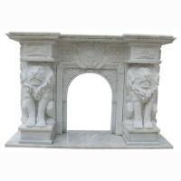 China Garden Fireplace One-Stop Solution for Antique-Style Hand-Carved Mantel in White Marble for sale