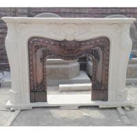 China custom any size Indoor white marble fireplace, Stone fireplace mantel for sale for sale