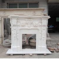 China Customized Color Marble Fireplace Mantel in Classic Design with Hand Carved Technique for sale