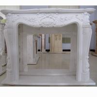 China Simple Design Stone Carving Custom Size Beige Marble Fireplace Surround for Home Decor for sale