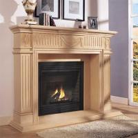 China Simple Design Stone Carving Custom Size Beige Marble Fireplace Surround for Home Decor for sale