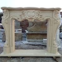 China Custom Indoor White Marble Culture Flower Carved Fireplace Mantels for Decoration for sale