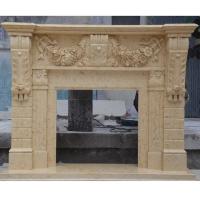 China Custom Indoor White Marble Culture Flower Carved Fireplace Mantels for Decoration for sale
