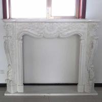 China Indoor Used Marble Fireplaces with Decorative Carrara Surround in Zoo Inspired Design for sale