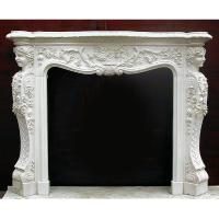 China Custom Calacatta White Marble Fireplace Surround Fireplace Mantel with Modern Design for sale