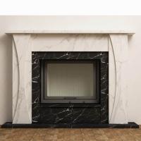 China Custom Calacatta White Marble Fireplace Surround Fireplace Mantel with Modern Design for sale