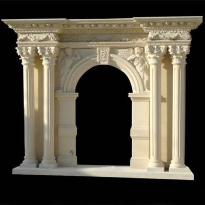 China Indoor Decor Bespoke White Carrara Micro Marble Fireplace Surrounds from Top Chinese for sale