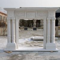 China Antique French Modern Interior Decoration Hand Carved Electric Louis XVI Marble Fireplace Surround for Indoor Home Decoration for sale