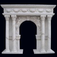 China Antique French Modern Interior Decoration Hand Carved Electric Louis XVI Marble Fireplace Surround for Indoor Home Decoration for sale