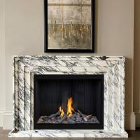 China Custom White Marble Fireplace Natural Indoor Decorative Hand Carved Marble Fireplace for sale