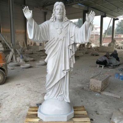 China Custom Life Size Religious Figure Stone Jesus Sculpture Marble Jesus Statue For Church Decoration for sale