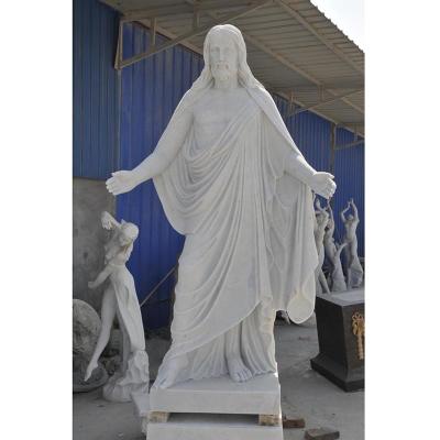 China Factory customized Marble statue Jesus blessing for sale Marble Jesus statue with hand carving for indoor church decor for sale