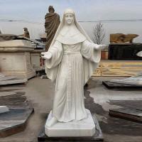 China Custom Life Size Marble Statue of St. Joseph for Religious Church Decoration in White for sale