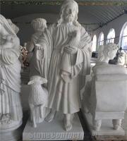 China Hand Carved Marble Mourning Christ Pieta Sculpture Custom Natural Stone Jesus Mary Statue for sale