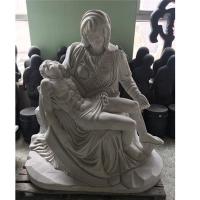 China Hand Carved Marble Mourning Christ Pieta Sculpture Custom Natural Stone Jesus Mary Statue for sale