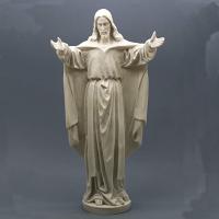 China Hand Carved White Marble Jesus Christ Statue Traditional Design Style for Church Decor for sale