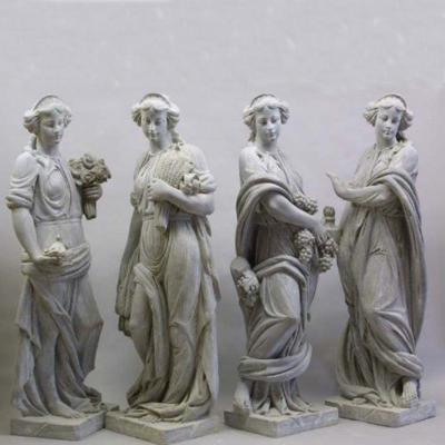 China factory wholesale life-size indoor Classic White four season goddess polishing marble statues for garden decoration for sale