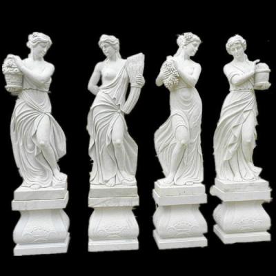 China Hot Sale Garden Decoration Hand Carved Multicolour Natural Marble Greek Goddess Statue Life Size Four Seasons Stone Sculpture for sale