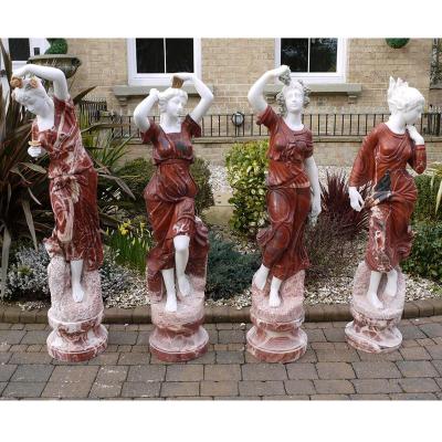 China Custom Life size outdoor garden decor white four season goddess sculpture marble statues with factory price for sale